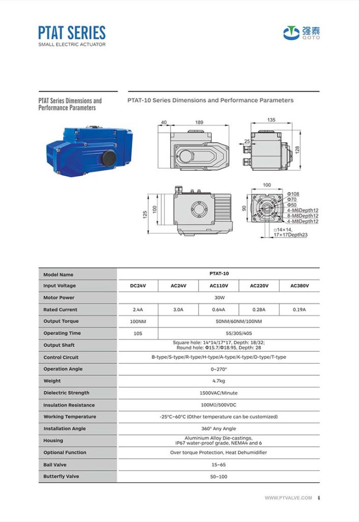 Bộ điều khiển van bằng điện PTAT-10 | Hiệu QOTO | Giá bán tốt nhất